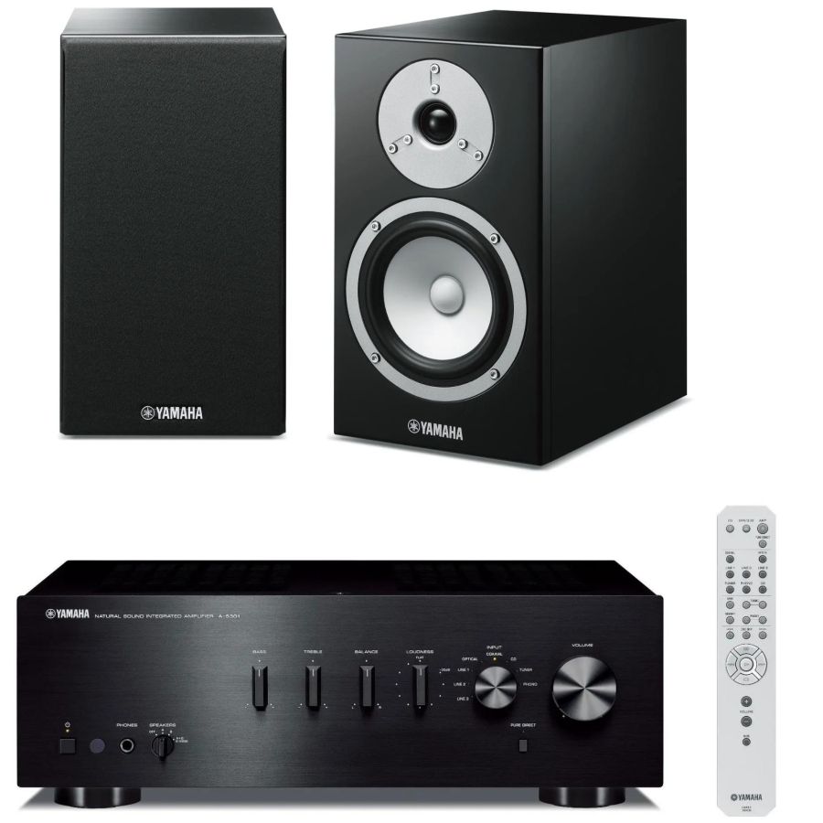 Yamaha A-S301 Integrated Amplifier & NS-BP301 Compact Bookshelf ...