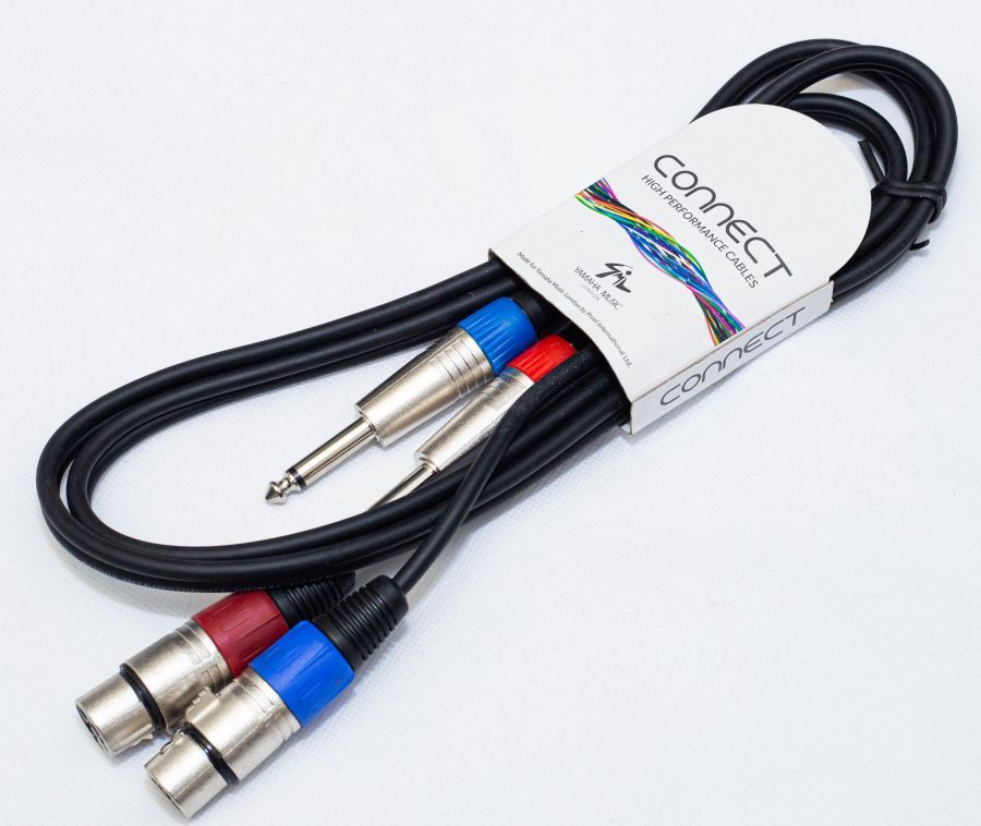 Connect Stereo Instrument Cable in Black 1.5m