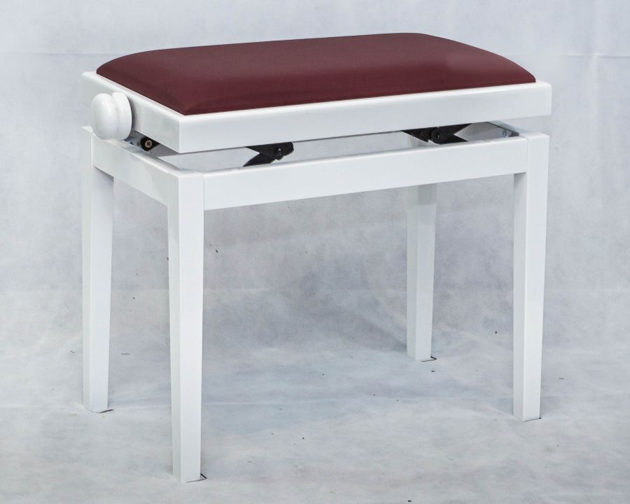 YML 5012 Solo Height-Adjustable Piano Stool In Polished Brilliant White ...